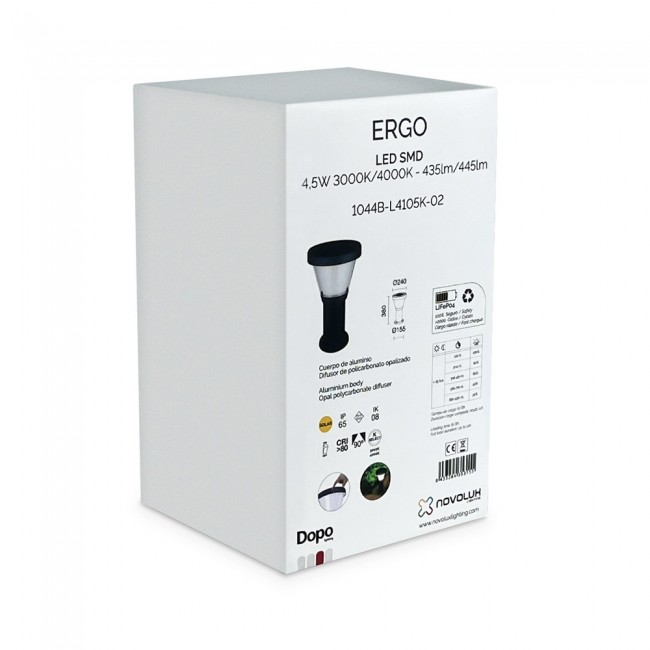 Borne solaire extérieure LED Ergo (4,5W) - Wonderlamp.fr
