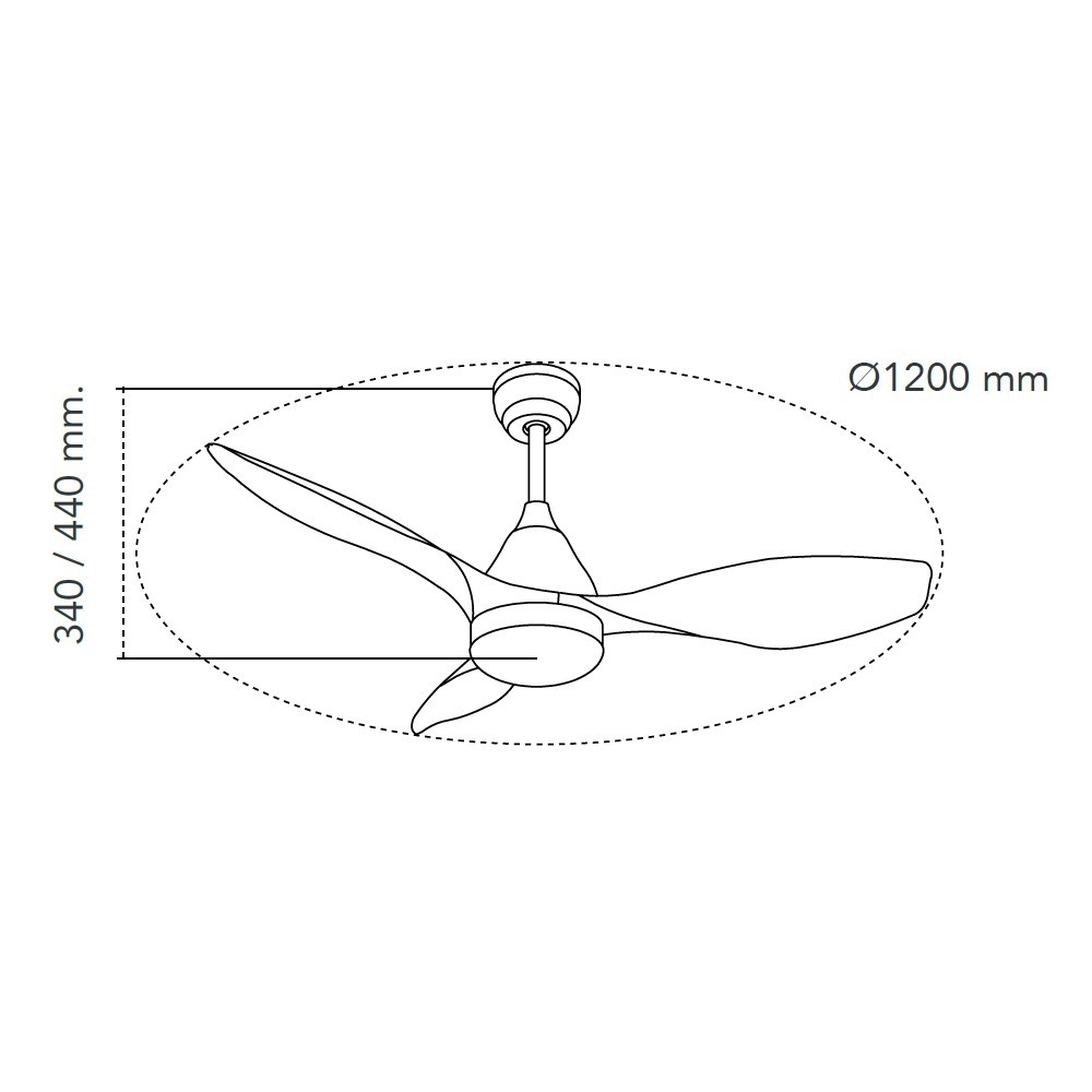 Ventilateur de plafond LED Stel CCT Dim (20W) - Wonderlamp.fr