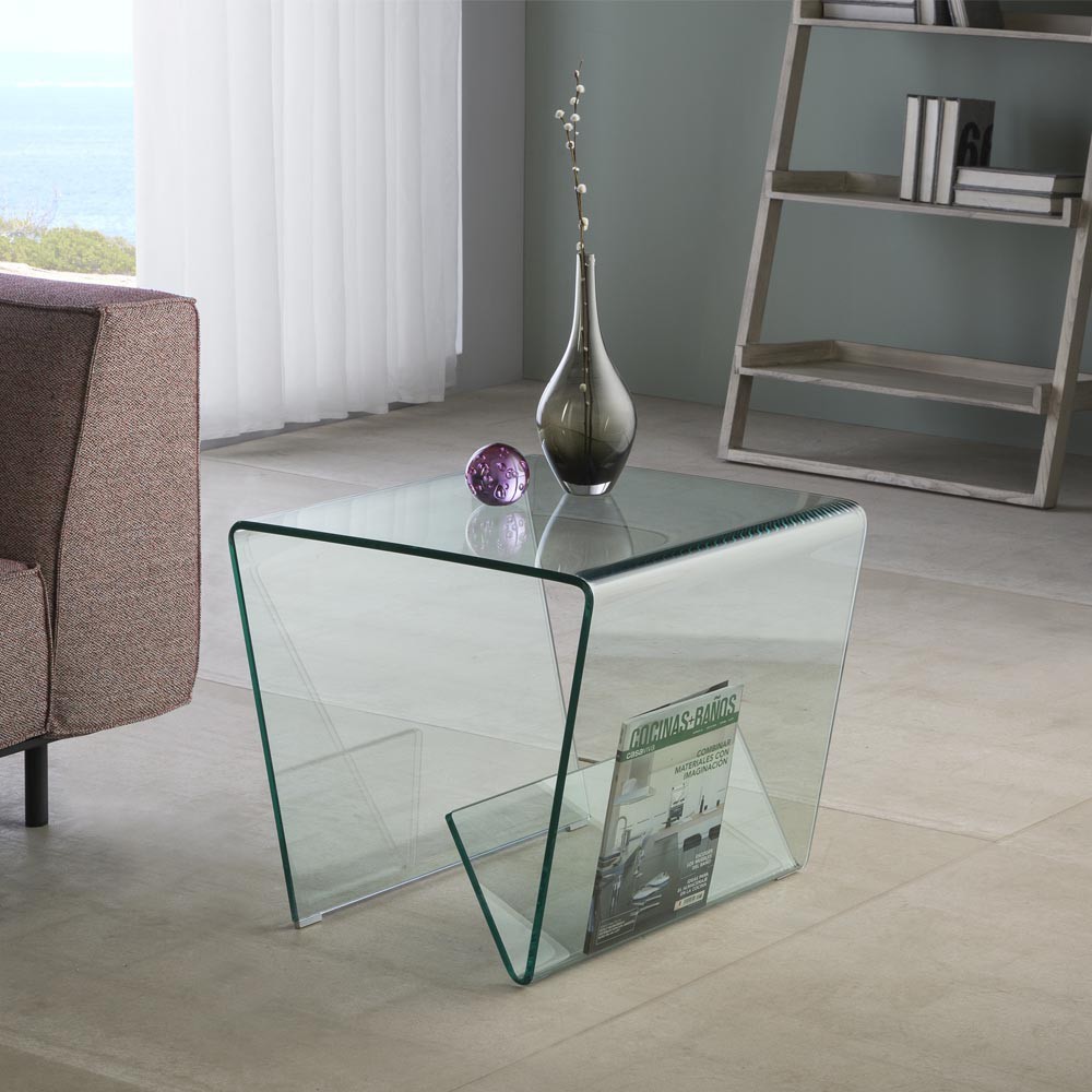 Mesa Auxiliar Glass III de diseño moderno (50x50)